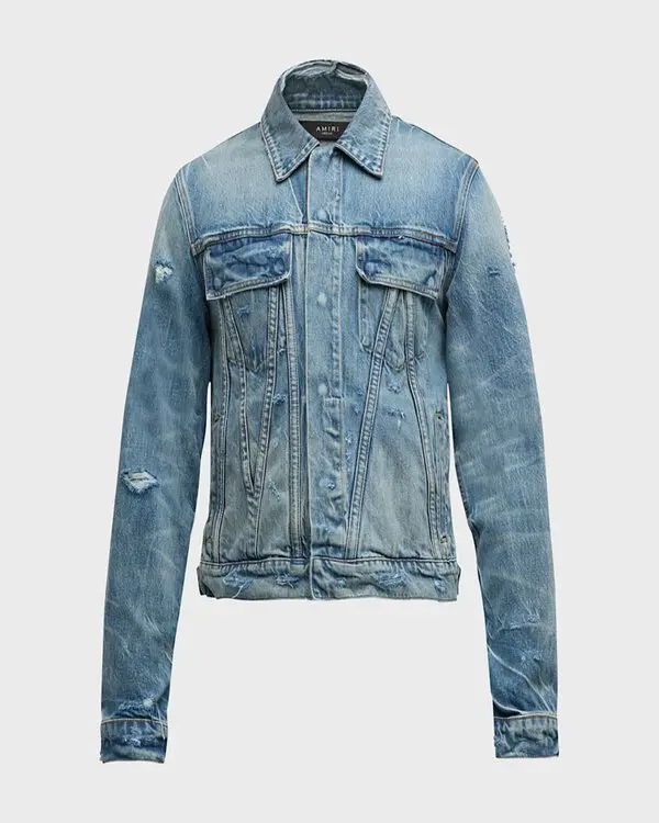 Buy Amiri Denim Ma Trucker Jacket - Antique Indigo At 60% Off